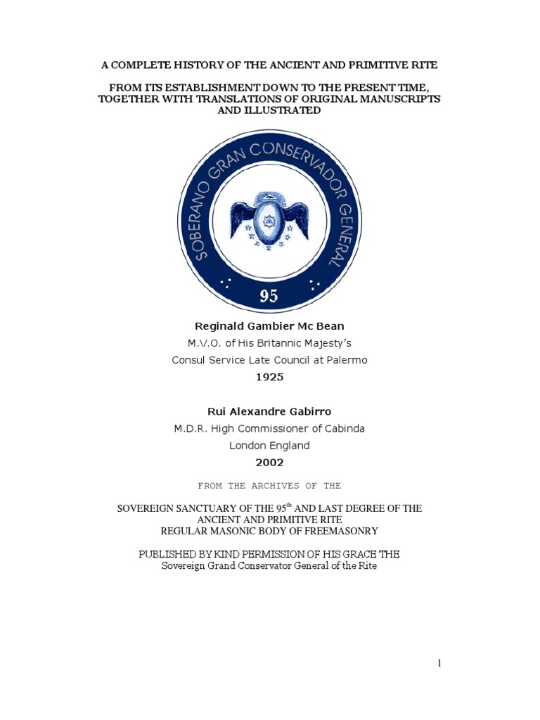 McBean - Official History of The Ancient and Primitive Rite