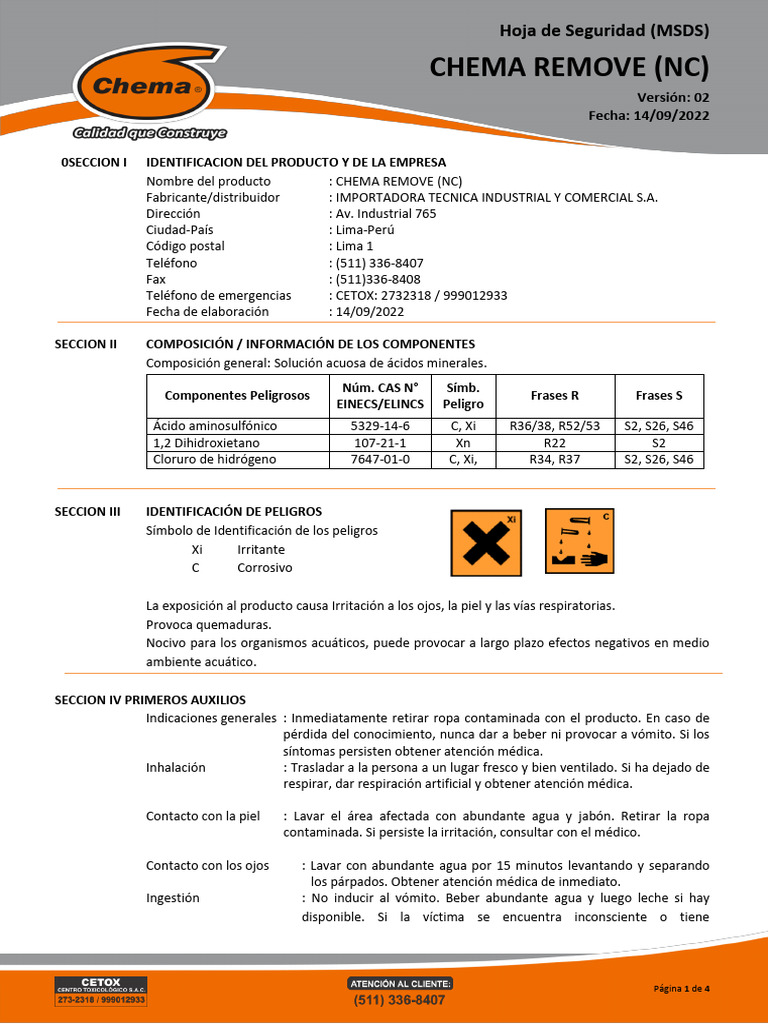 Chema Remove (NC) | PDF | Agua | Contaminación