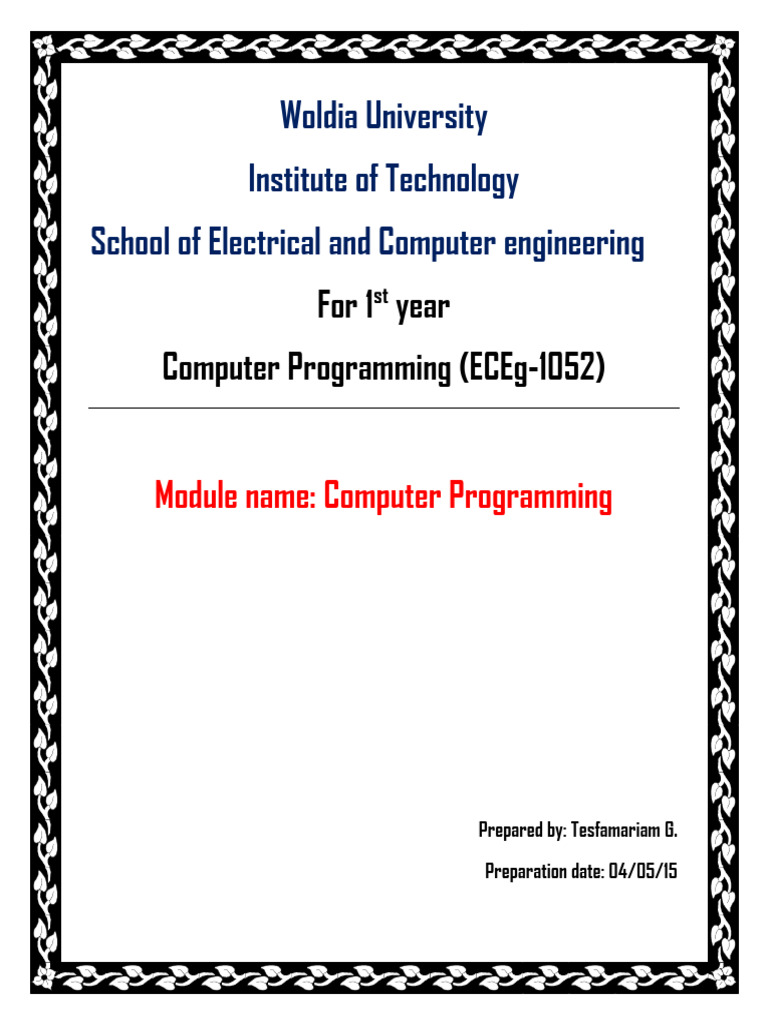 C Module Pdf Programming Computer Program 2330