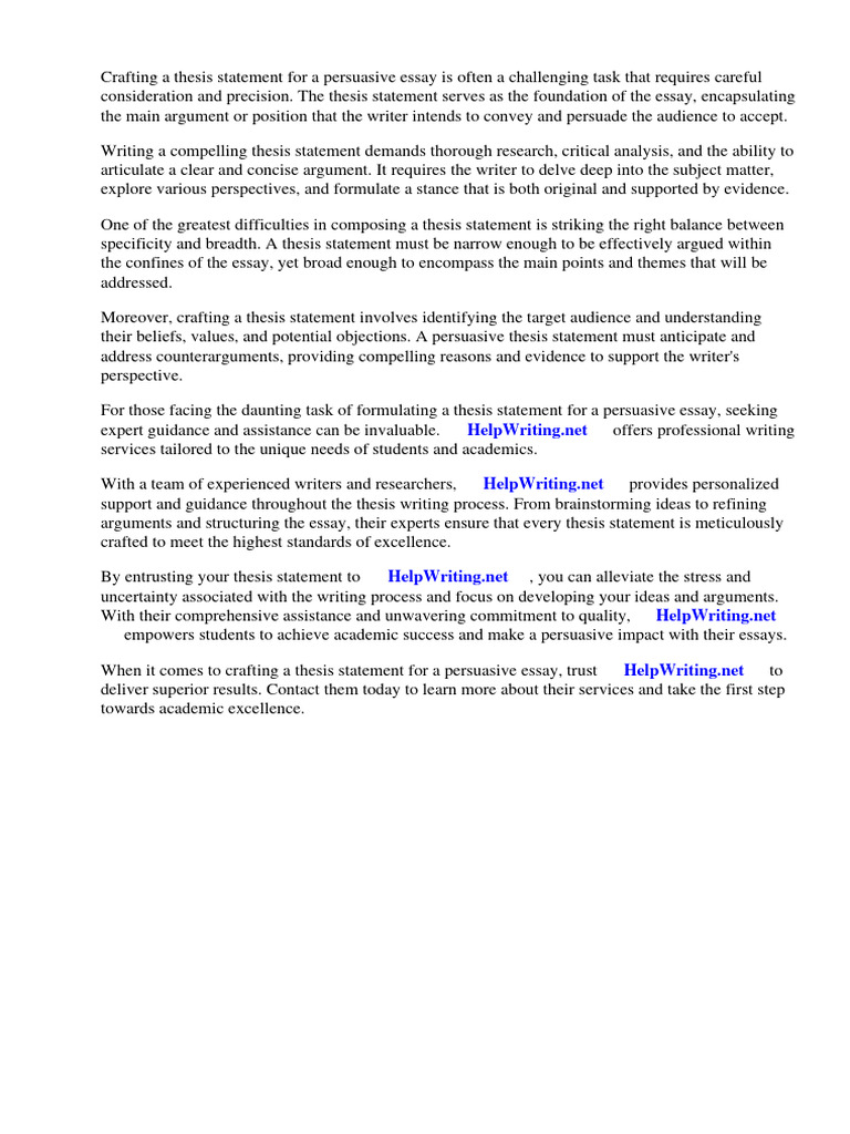 Crafting Persuasive Thesis Statements | PDF | Essays | Thesis