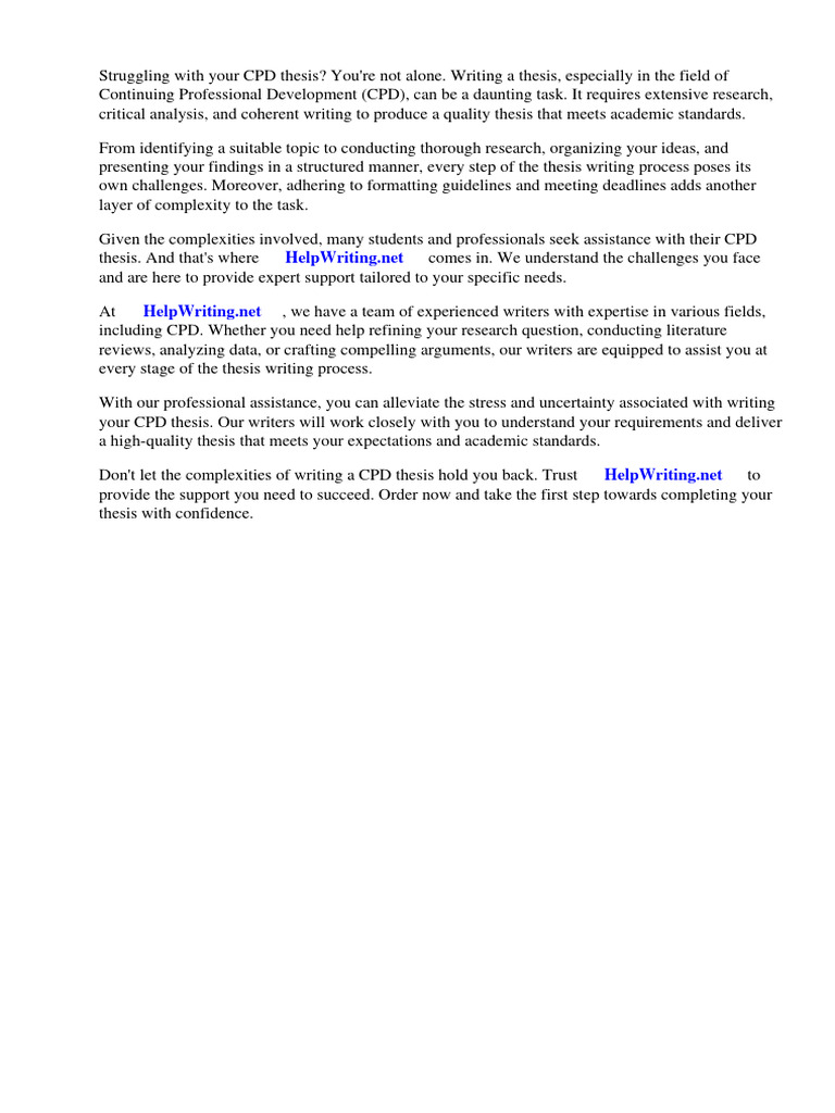 CPD Thesis | PDF | Nursing | Professional Development