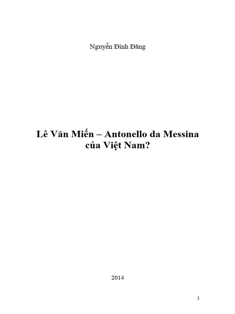 Le Van Mien - Antpnello Da Messina of Vietnam? | PDF