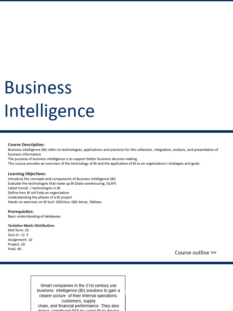 Business Intelligence | PDF | Data Warehouse | Business Intelligence