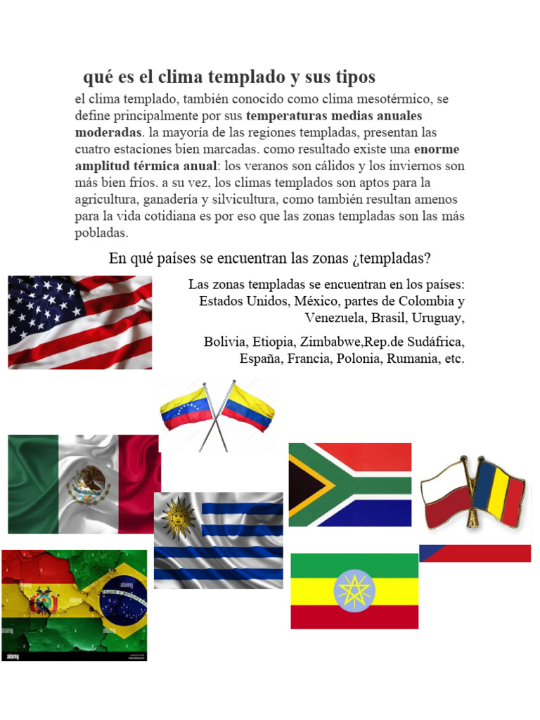 Qué Es El Clima Templado y Sus Tipos | PDF