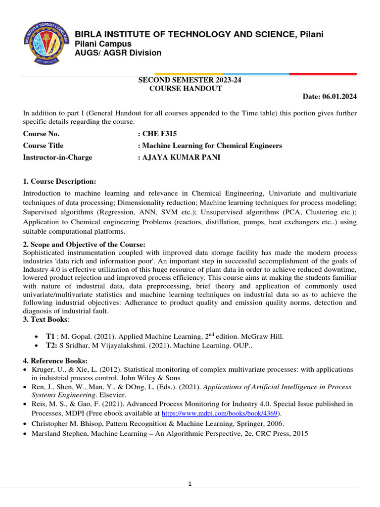 ML for Chemical Engineers | PDF