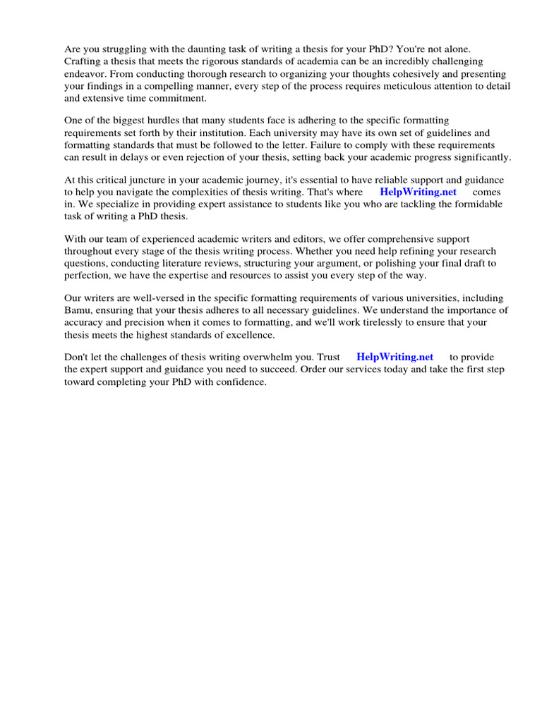 Bamu PHD Thesis Format | PDF | Thesis | Doctor Of Philosophy