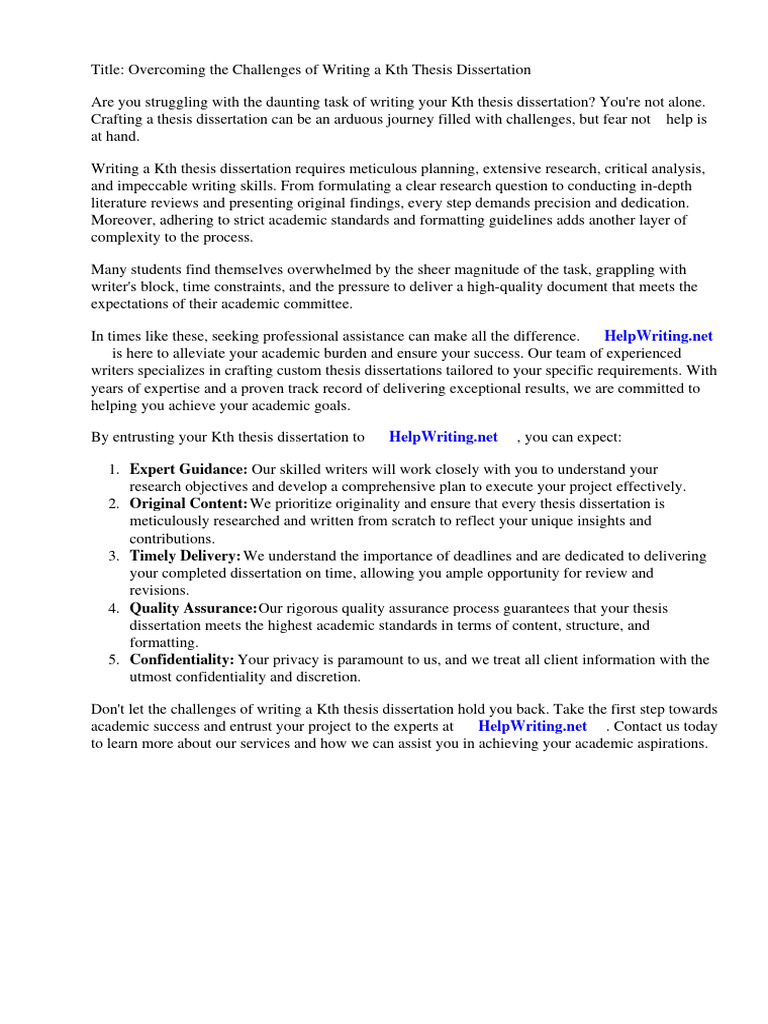 KTH Thesis Dissertation | PDF | Thesis