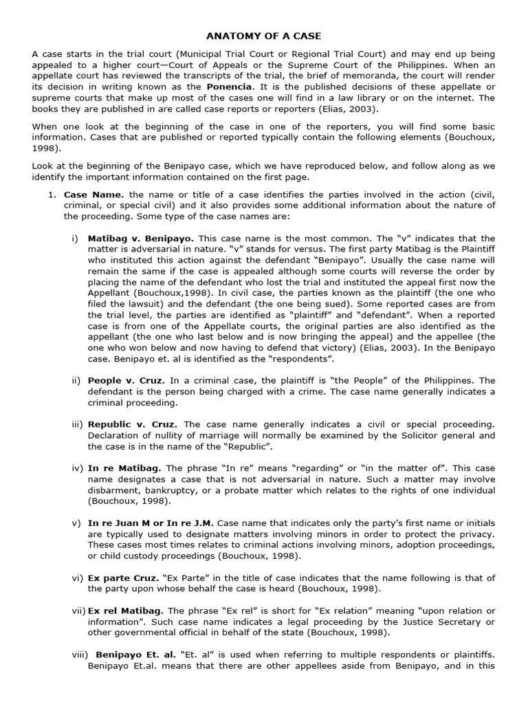 Anatomy of A Case | PDF | Precedent | Lawsuit