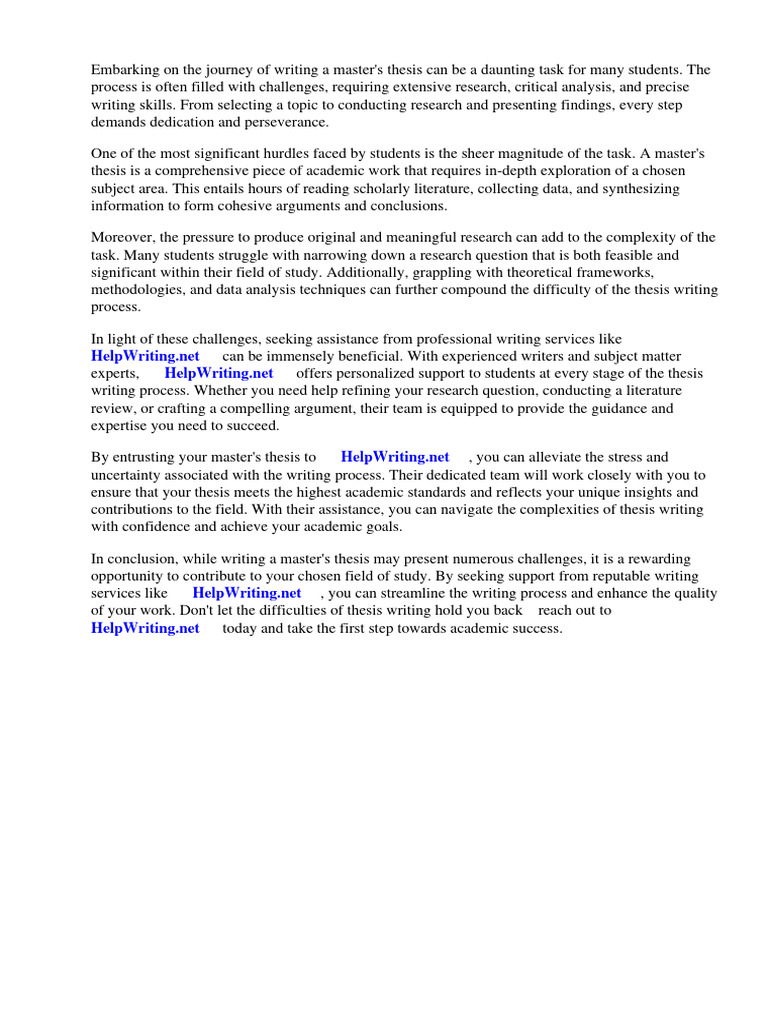 Master's Thesis Writing Support | PDF | Career & Growth | Business