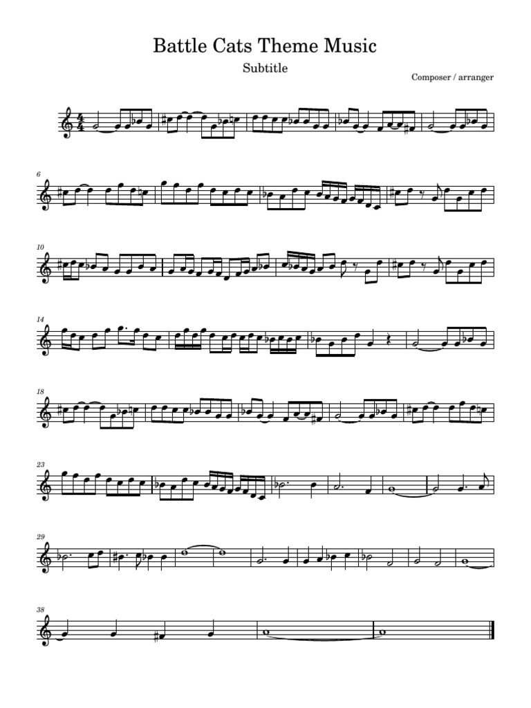 Battle Cats Theme Music Overview | PDF