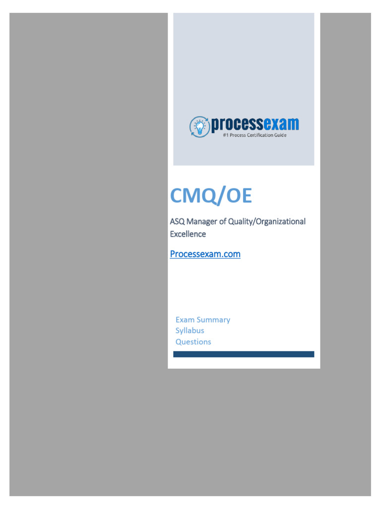 CMQ/OE Exam Preparation Guide | PDF | Reliability Engineering ...