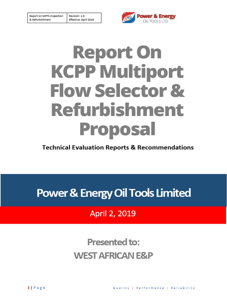 Multiport Flow Selector - Inspection Recommendations | PDF | Technology ...