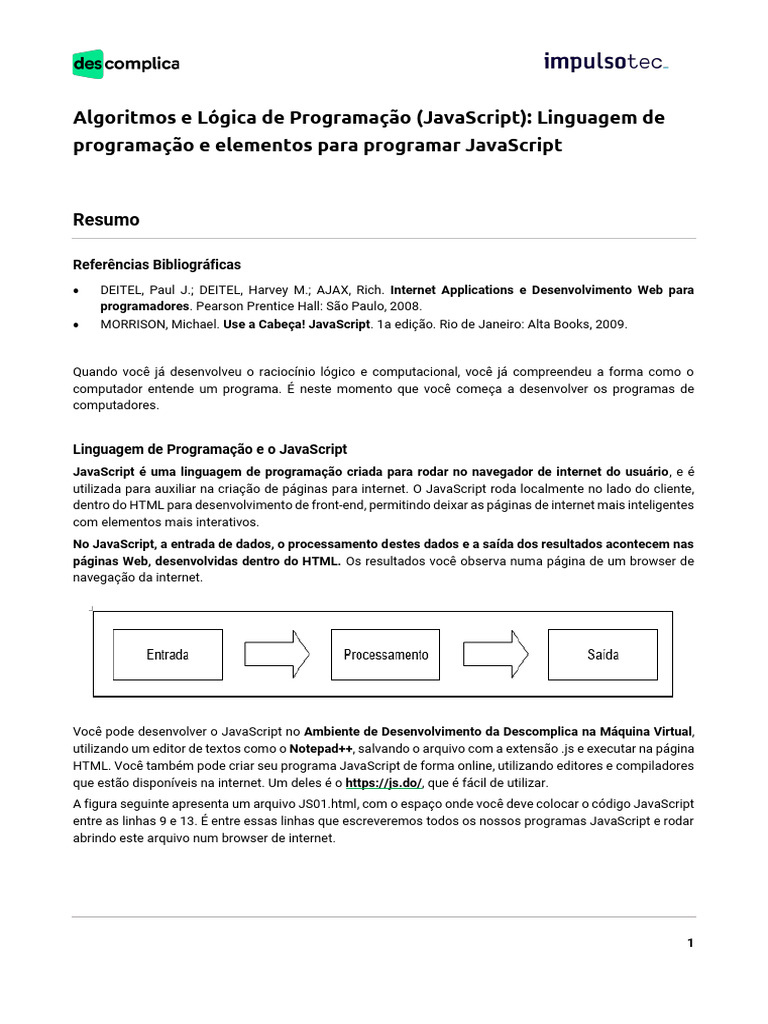 Material - Módulo 2 | PDF | Script Java | Algoritmos
