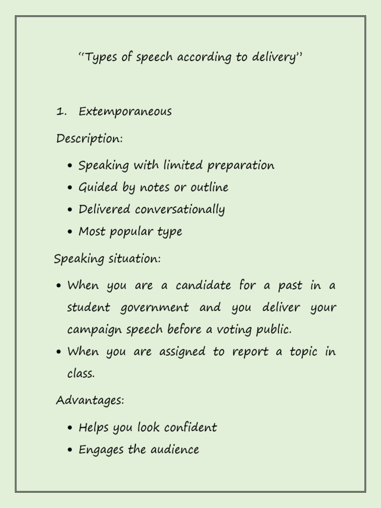 Extemporaneous Speech Guide | PDF