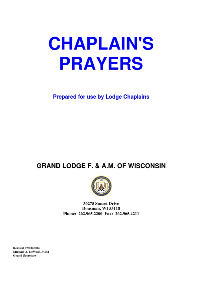 Masonic Prayers for Lodge Chaplains | PDF | Freemasonry | God The Father
