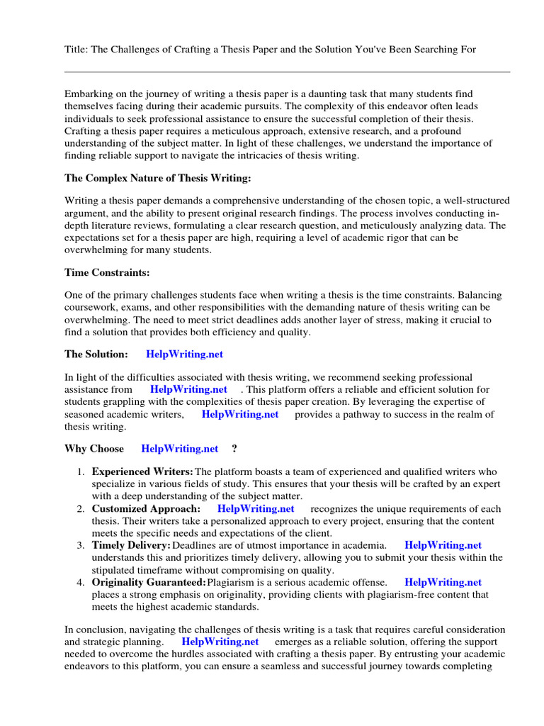 Sample of Thesis Paper | PDF | Thesis | Essays