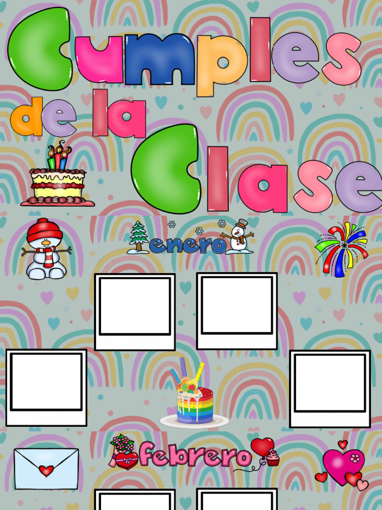 Carteles-para-celebrar-los-cumples-de-nuestros-alumnos-por-meses-modelo-1 | PDF