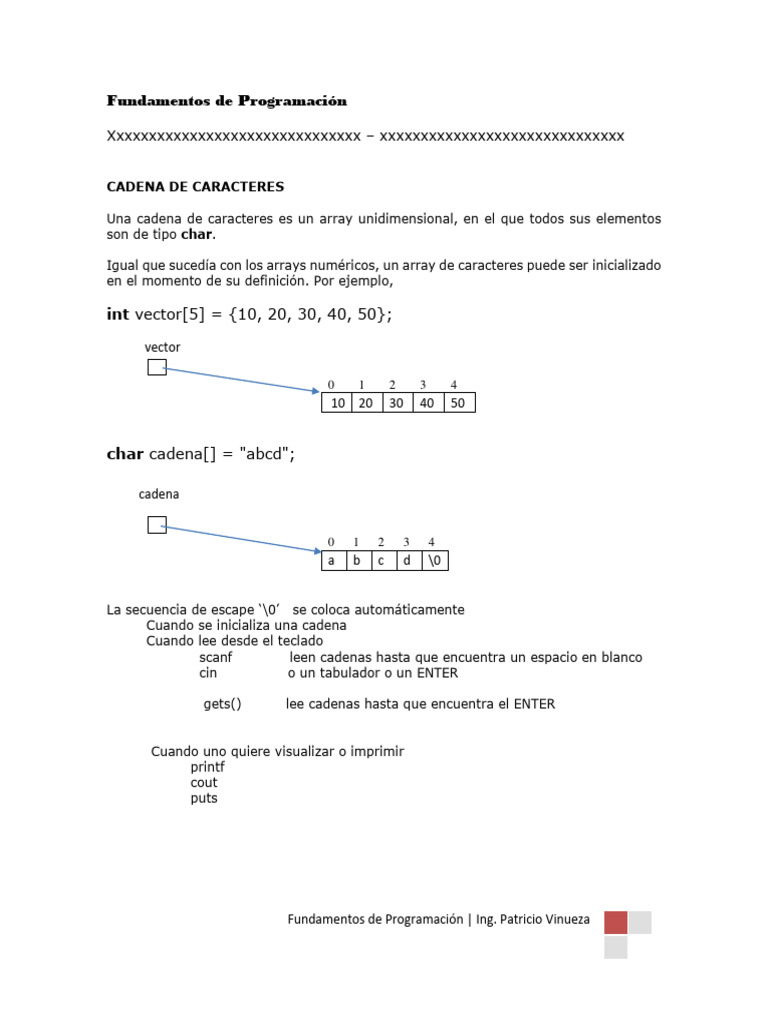 Cadenas en C: Guía Básica | PDF | Puntero (Programación de computadora ...