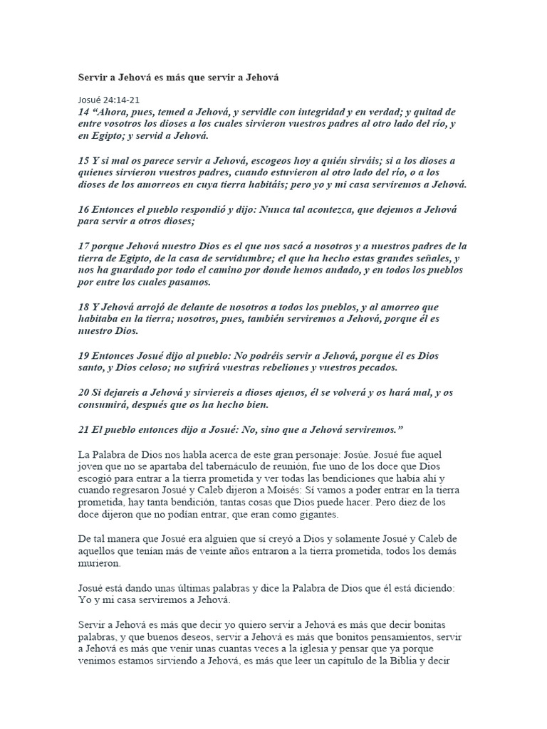 Servir A Jehova Es Mas Wue Srvir A Jehova | PDF | Creencia religiosa y doctrina | Contenido bíblico
