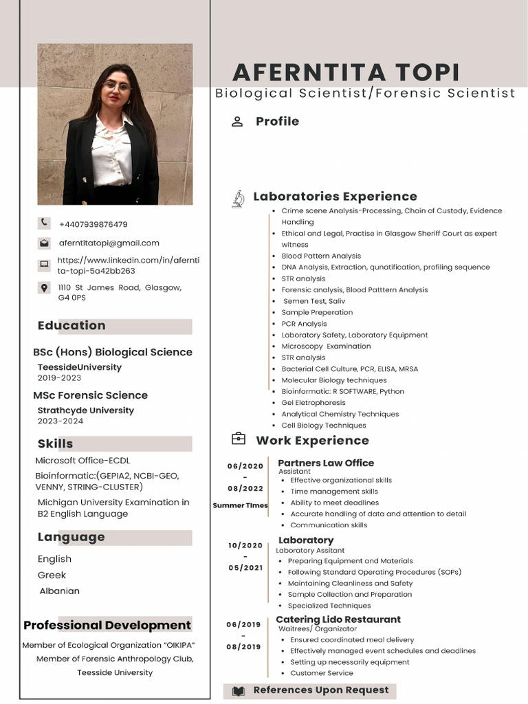 Minimalist White and Grey Professional Resume | PDF