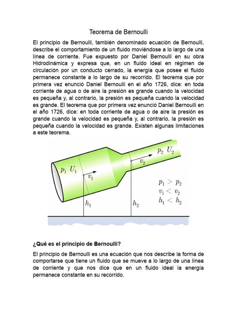 Teorema de Bernoulli | PDF