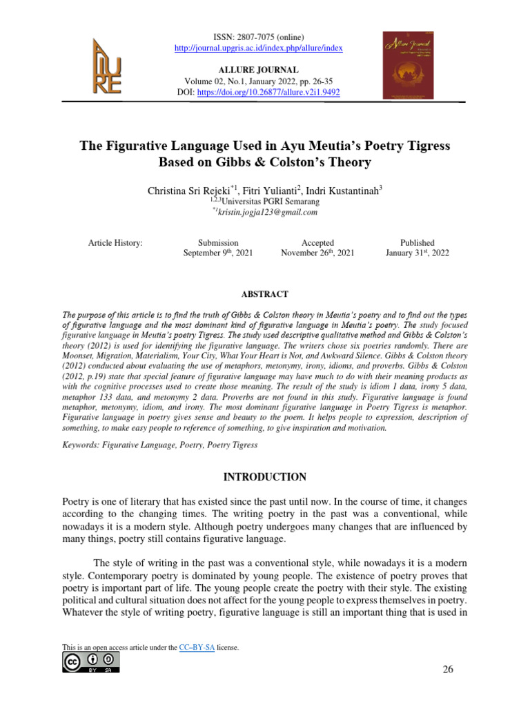 Figurative Language Journal 2022 New | PDF | Metaphor | Poetry