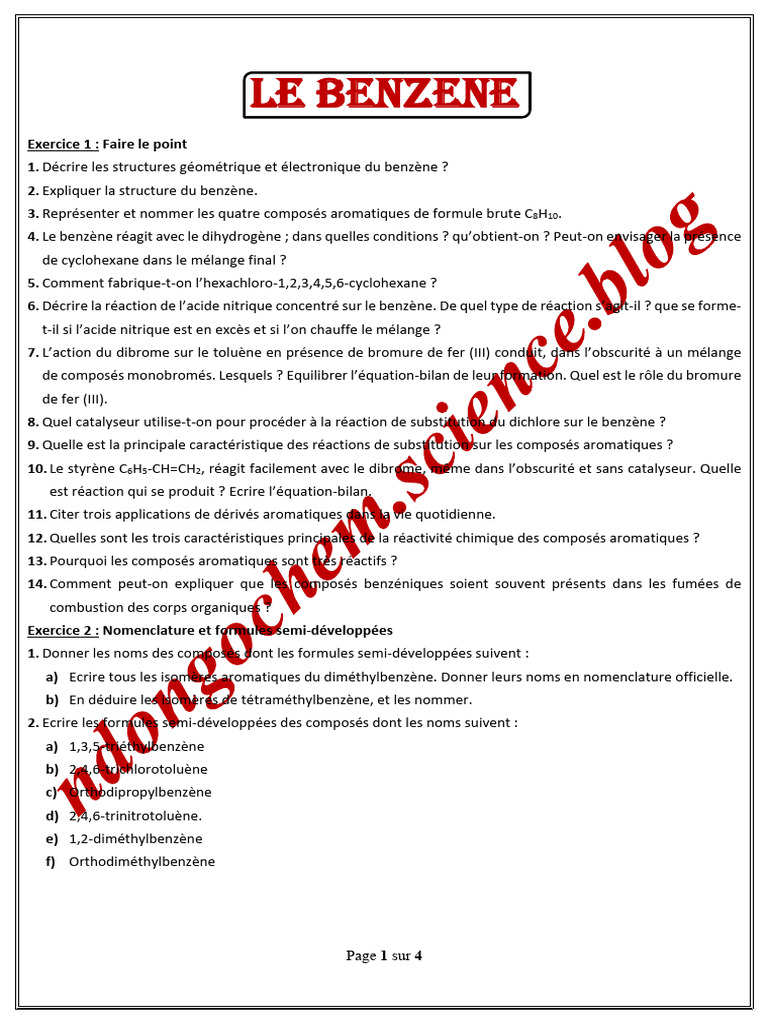 Le Benzene | PDF | Benzène | Molécules