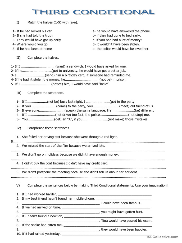 Third Conditional Practice | PDF