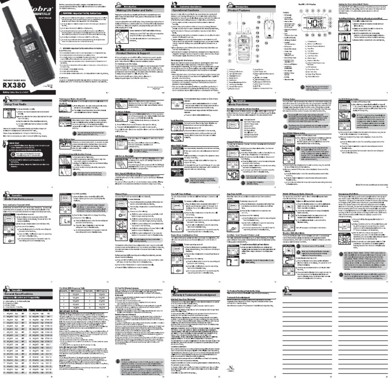 RX380 Manl Eng 814-RX3801-101 Web | PDF