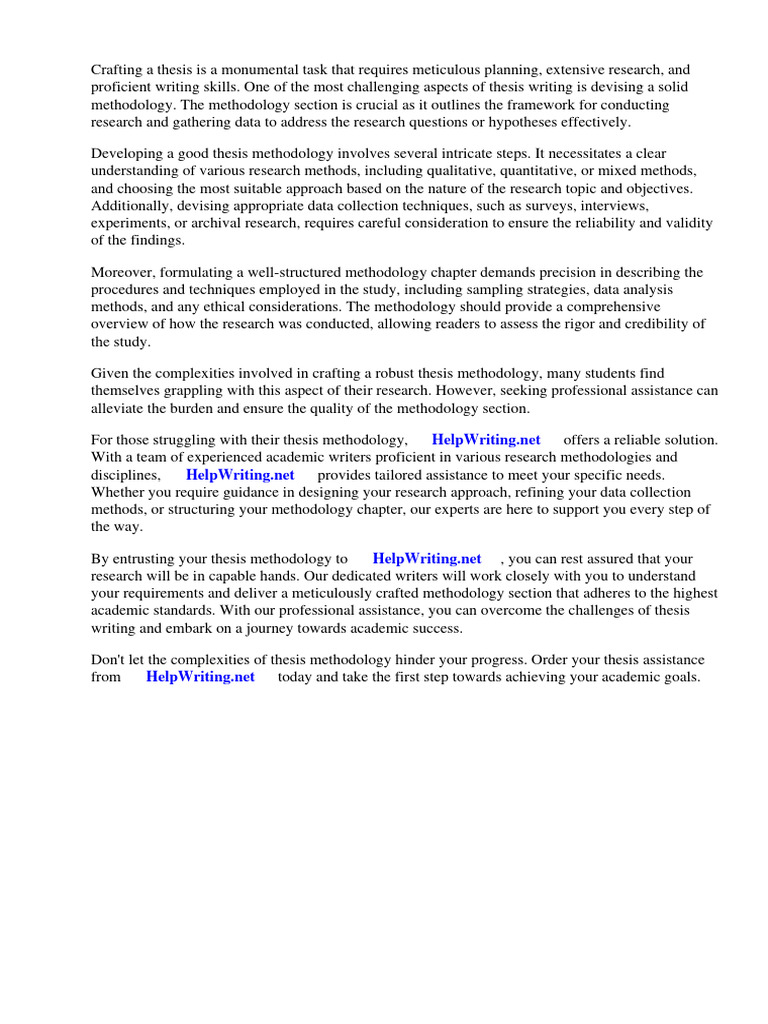 Good Thesis Methodology | PDF | Methodology | Quantitative Research