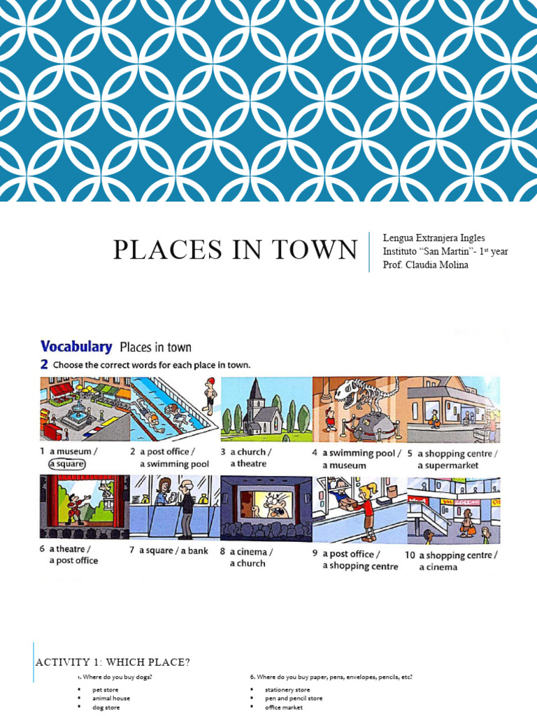 Places in Town | PDF