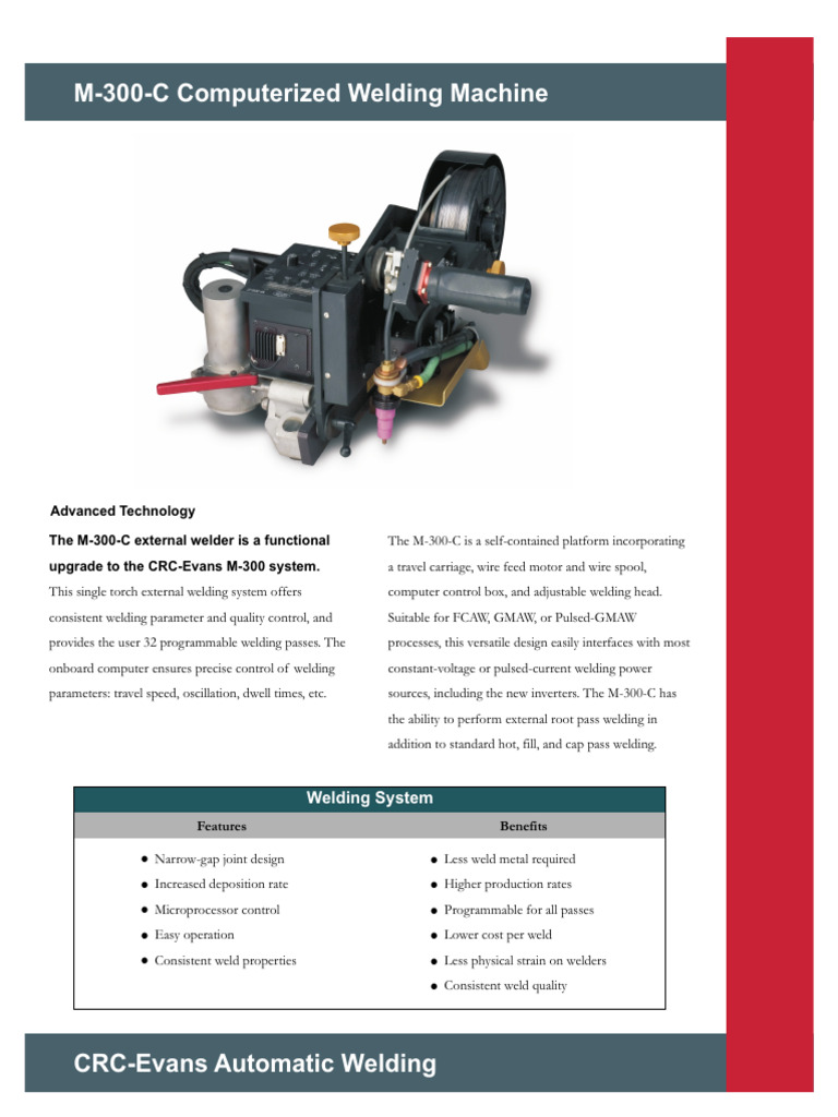 M 300 C Specification Brochure | PDF | Electric Motor | Welding