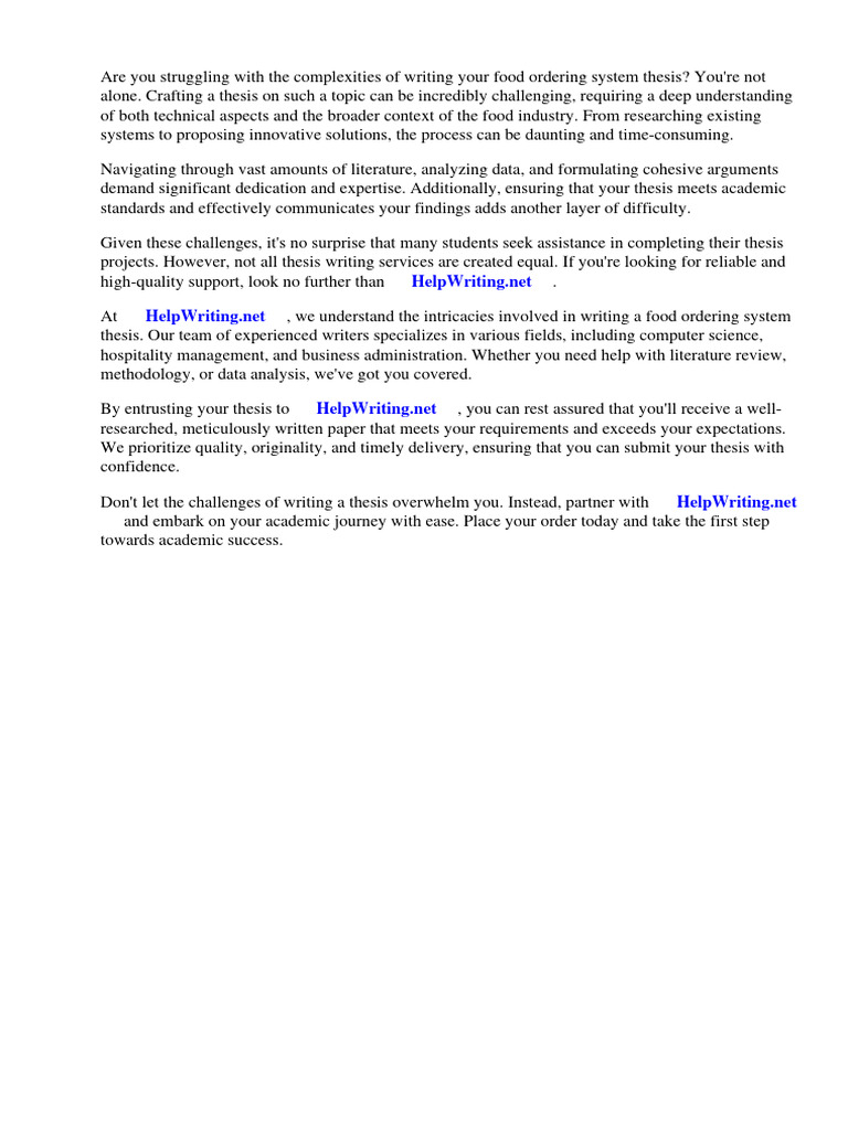 Food Ordering System Thesis | PDF | Software | Http Cookie