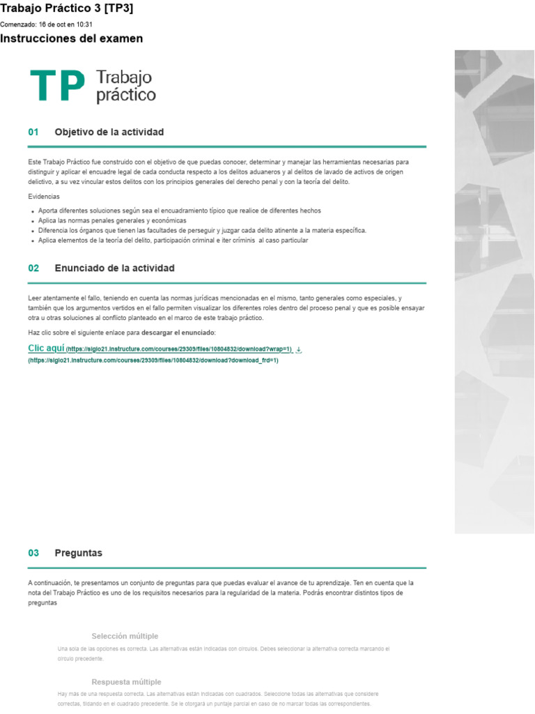100 Penal III - TP3 - ORL | PDF | Derecho penal | Intención (Derecho Penal)
