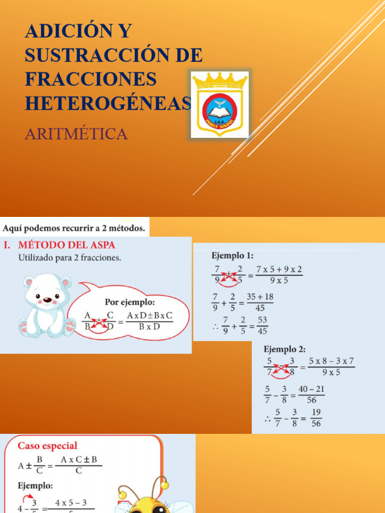 4TO ARIT Adición y Sustracción de Fracciones Heterogéneas | PDF