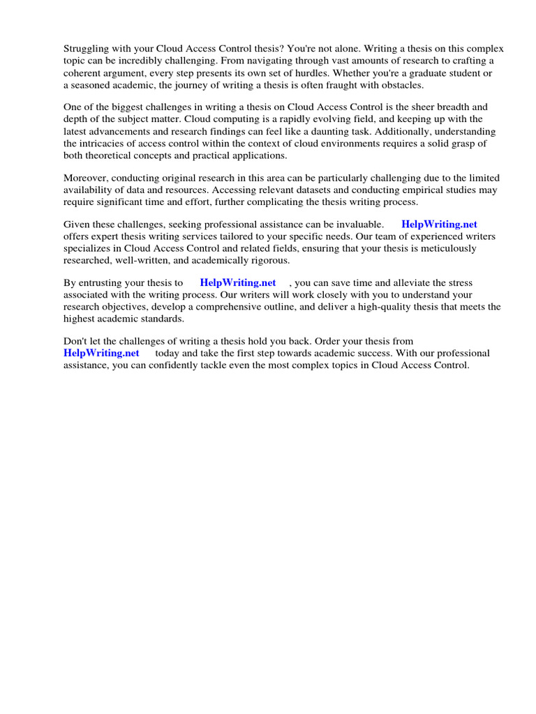 Cloud Access Control Thesis | PDF | Cloud Computing | Access Control