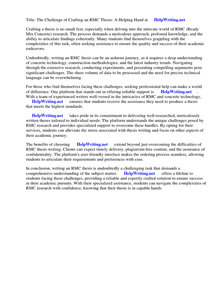 RMC Thesis | PDF
