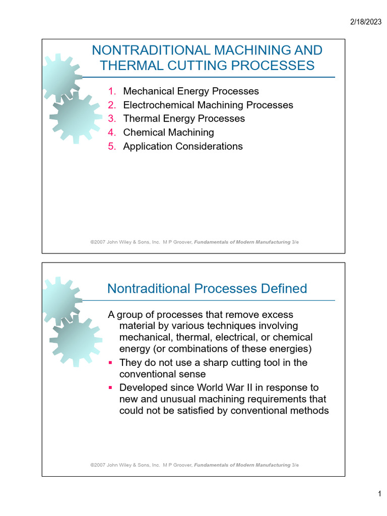 Non Traditional Machining | PDF | Machining | Chemical Substances
