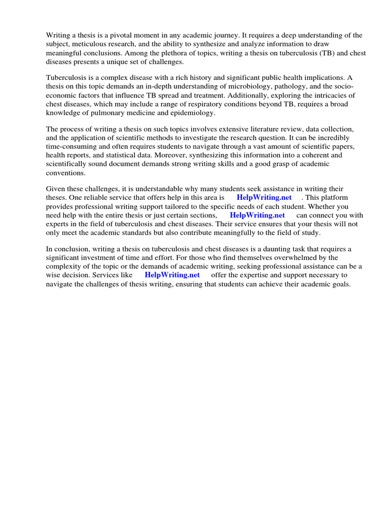Thesis TB and Chest | PDF | Tuberculosis | Health Sciences