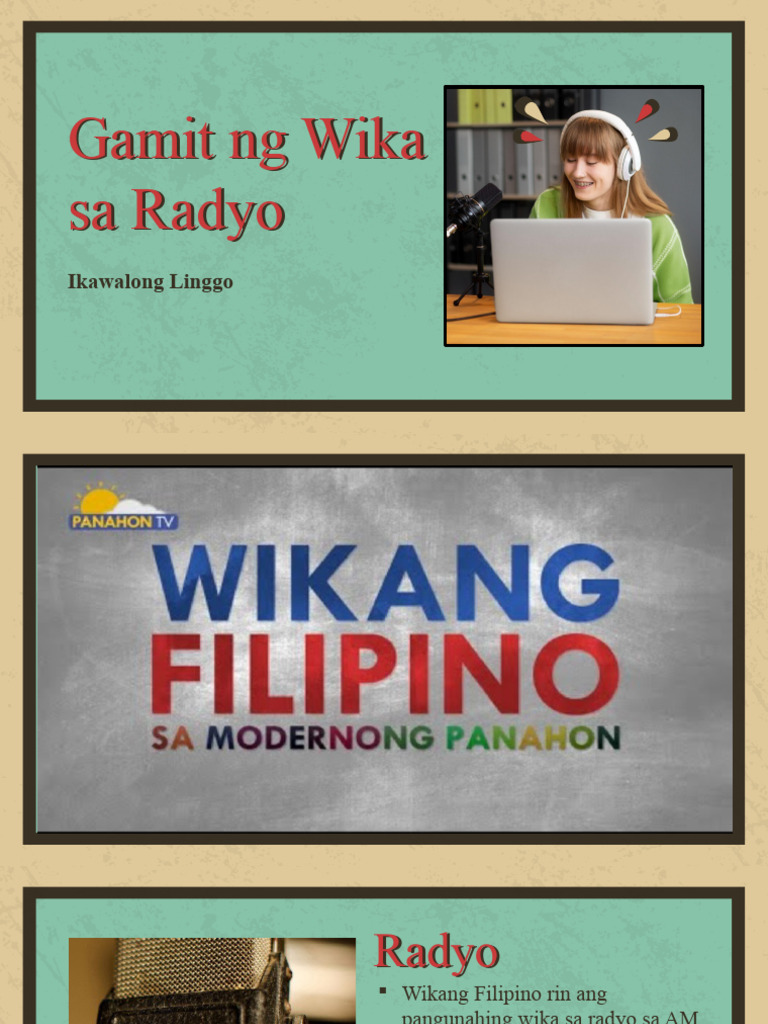 2.1 Ikawalong Linggo - Gamit NG Wika Sa Radyo | PDF