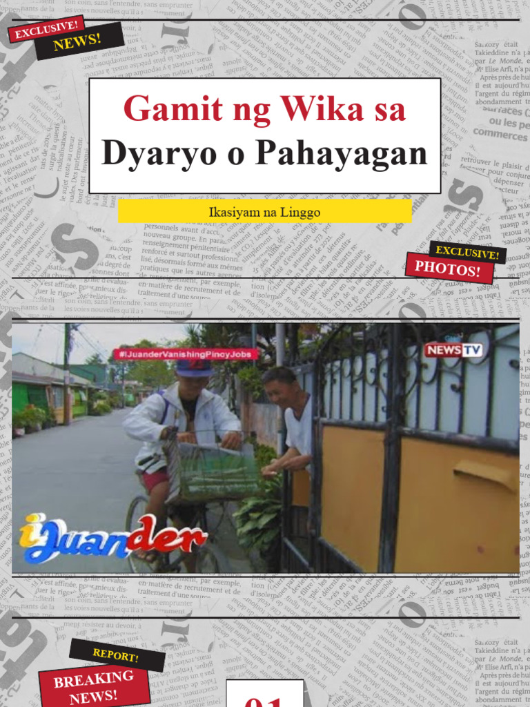 2.2 Ikasiyam Na Linggo - Gamit Ng Wika Sa Dyaryo o Pahayagan | PDF