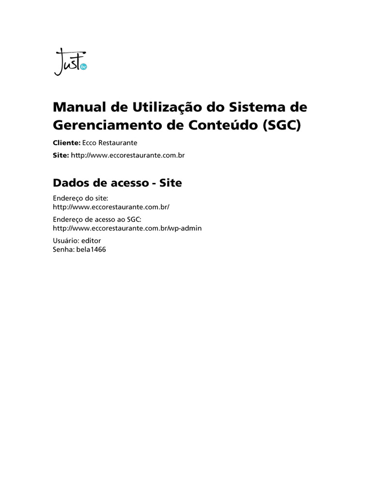 Manual SGC Ecco Site | PDF