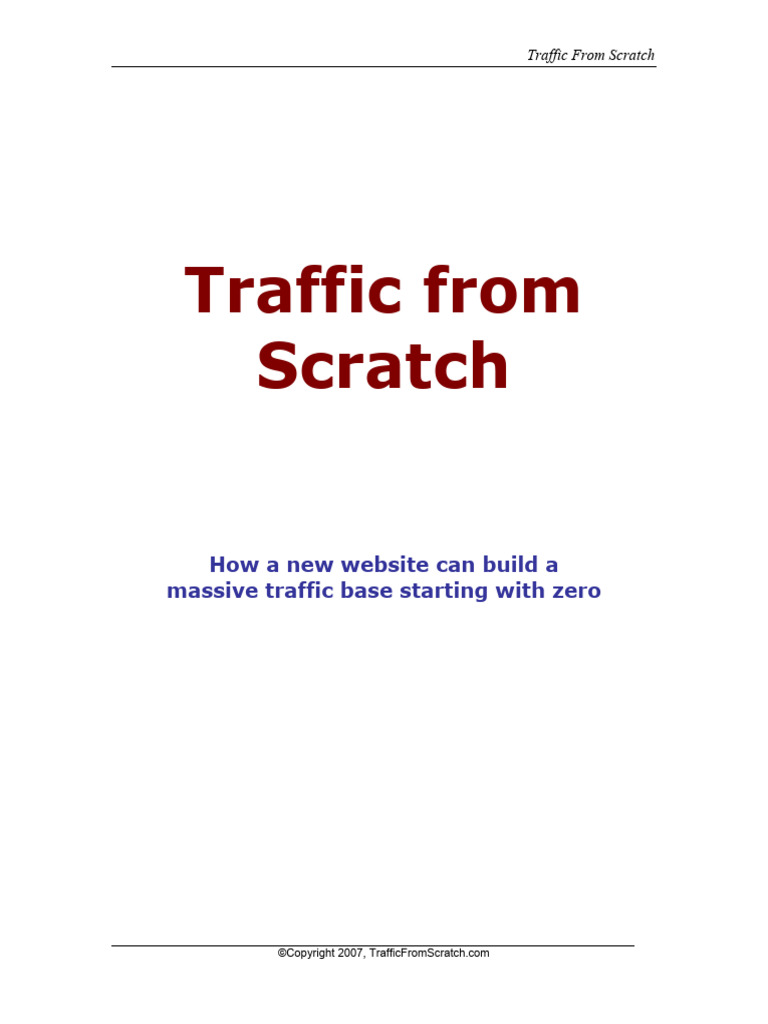 Traffic From Scratch | PDF