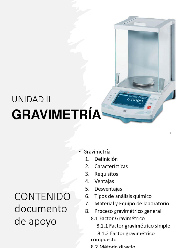 UNIDAD 2 GRAVIMETRÍA AI1-2024 - Guia | PDF | Precipitación (Química ...
