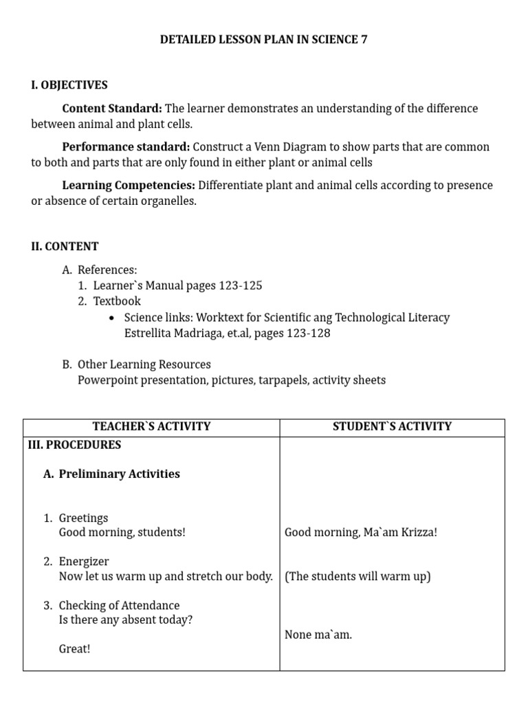 Detailed Lesson Plan in Science 7 | PDF