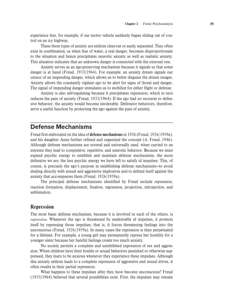Freud's Defense Mechanisms Explained | PDF | Id | Sigmund Freud