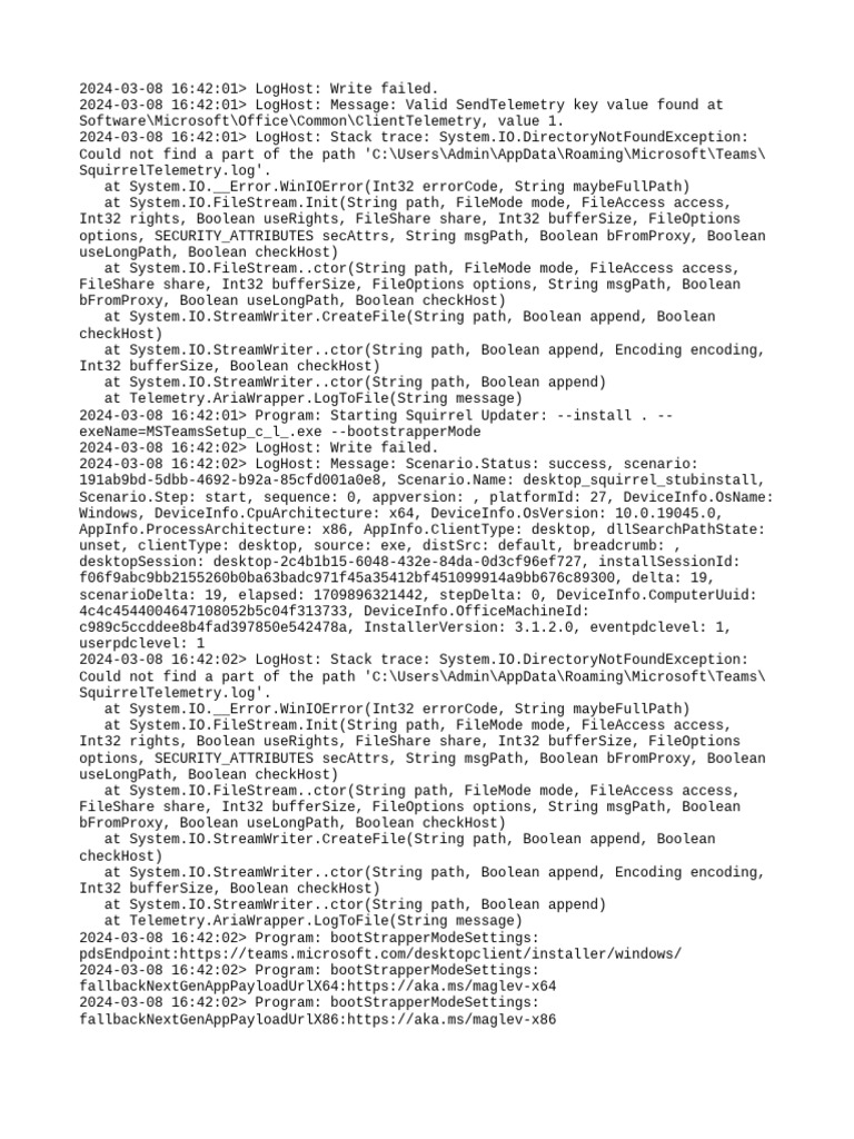 Squirrel Setup Log Errors in Teams | PDF | Windows Registry | Microsoft ...