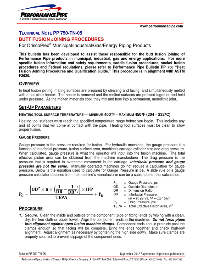 HDPE-Butt-Fusion-ProceduresPerformance1 | PDF | Pipe (Fluid Conveyance) | Pressure