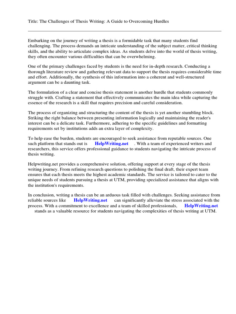 Thesis Utm | PDF | Thesis