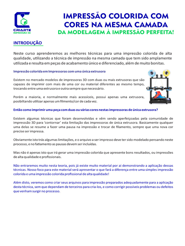 Impressão Colorida em Camadas 3D | PDF | Impressão | Impressão 3D